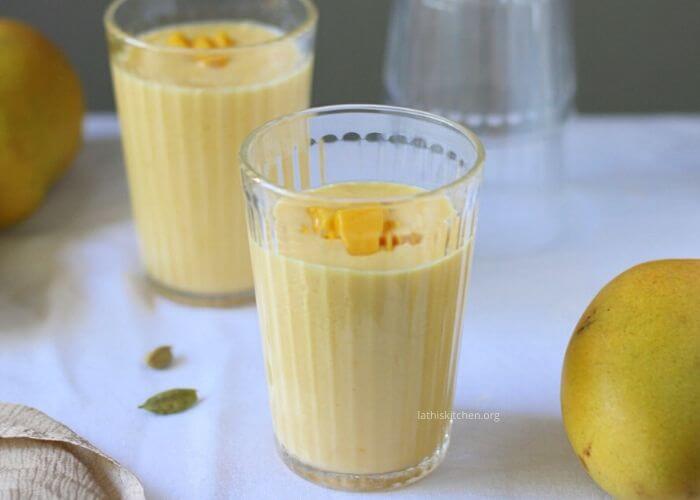 Easy Mango lassi - 5 Ingredients and 5 minutes - Lathi's Kitchen