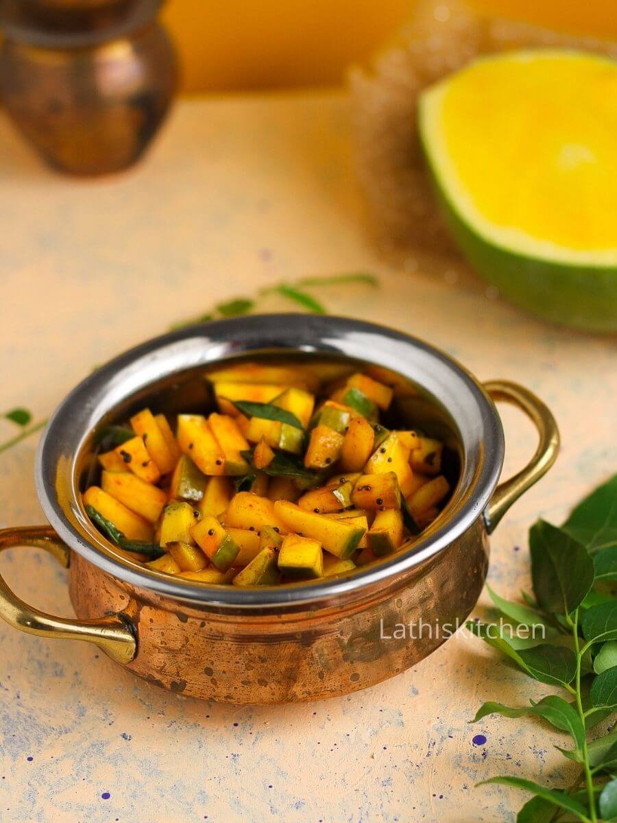 Instant mango pickle - Kerala style mango pickle - Lathi's Kitchen