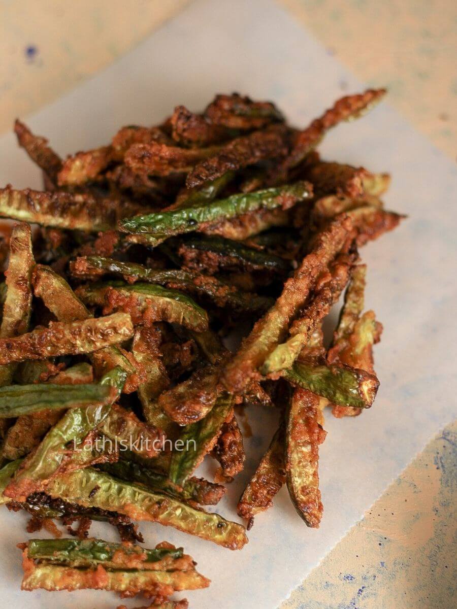Crispy Kovakkai fry/ Tindora fry (Vegan, Gluten free) - Lathiskitchen
