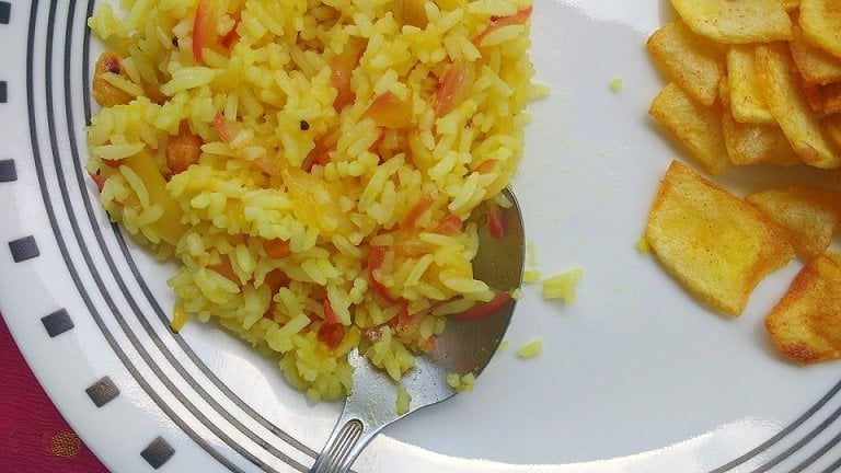 Easy Raw Mango Rice - Lathiskitchen