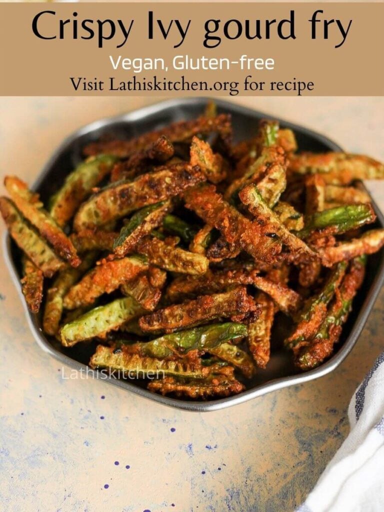Crispy Kovakkai fry/ Tindora fry (Vegan, Gluten free) - Lathiskitchen